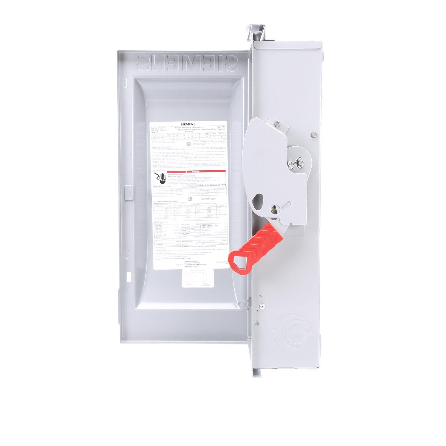 Low Voltage Circuit Protection Heavy Duty Safety Switch. 3-Pole 3-Fuse ...